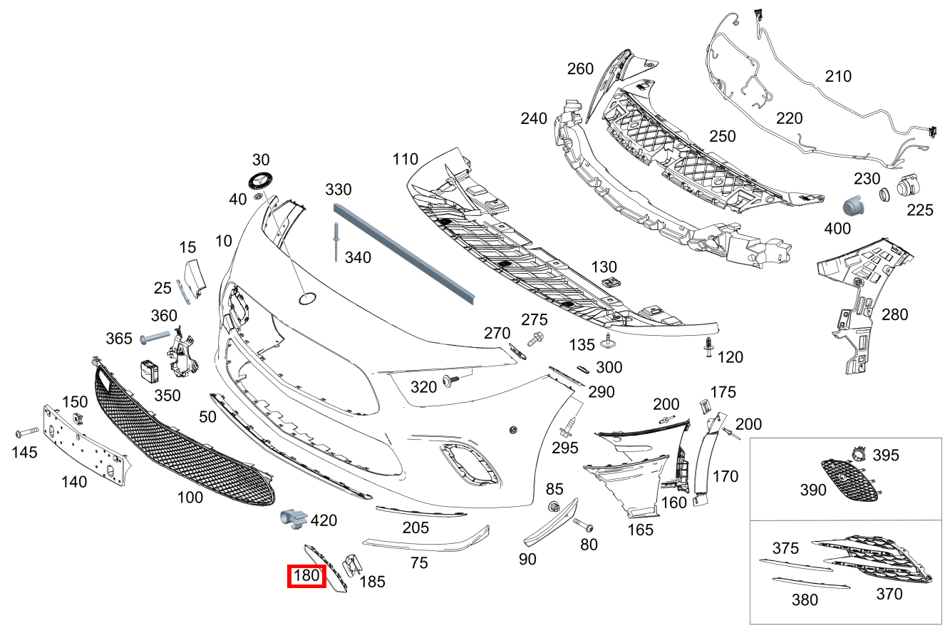 Seitenspoiler Außen links für A-Klasse 177 kaufen