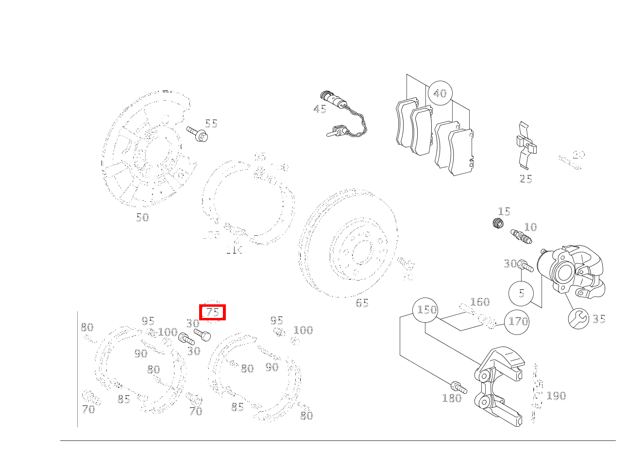 TEILESATZ BREMSBACKE LIEFERUMFANG für CL 215, S 220-Klasse kaufen