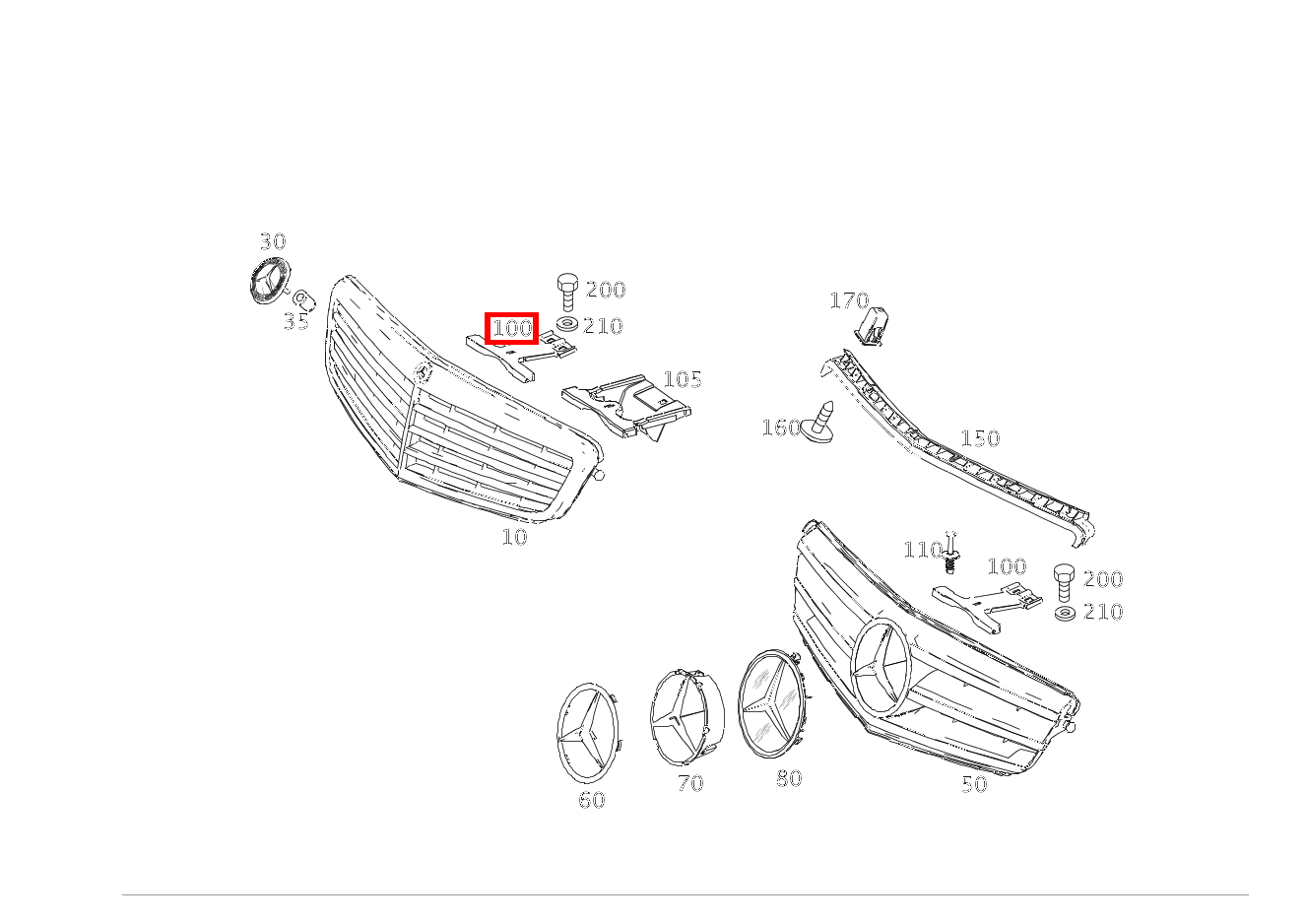 Stütze Für Kühlerverkleidung für C-Klasse 204 kaufen