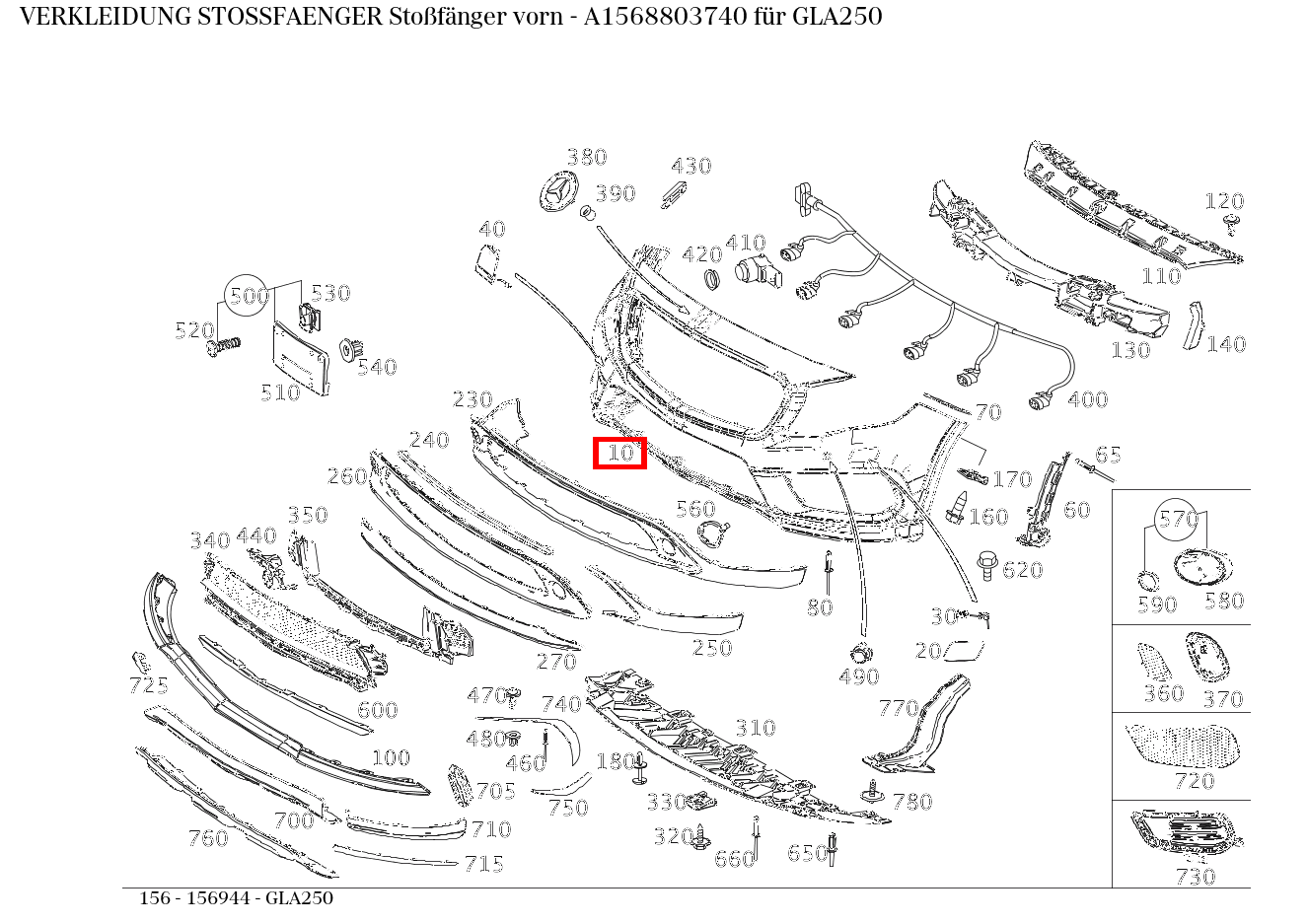Verkleidung Stossfänger Stoßfänger vorn für CLA-Klasse 156 kaufen