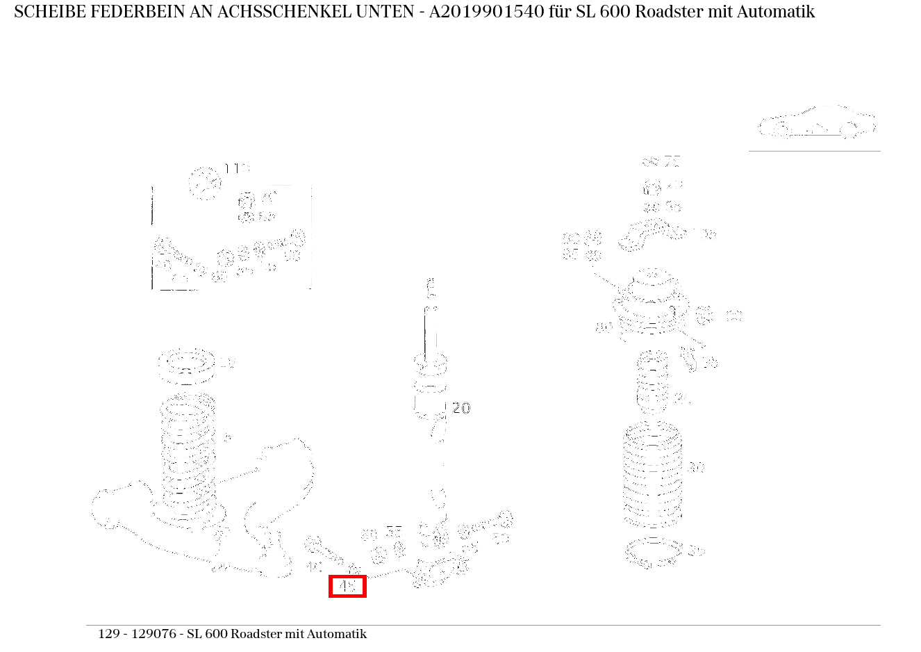 Scheibe STOSSDAEMPFER AN ACHSSCHENKEL OBEN für E 124, SL 129, 190 201 ...