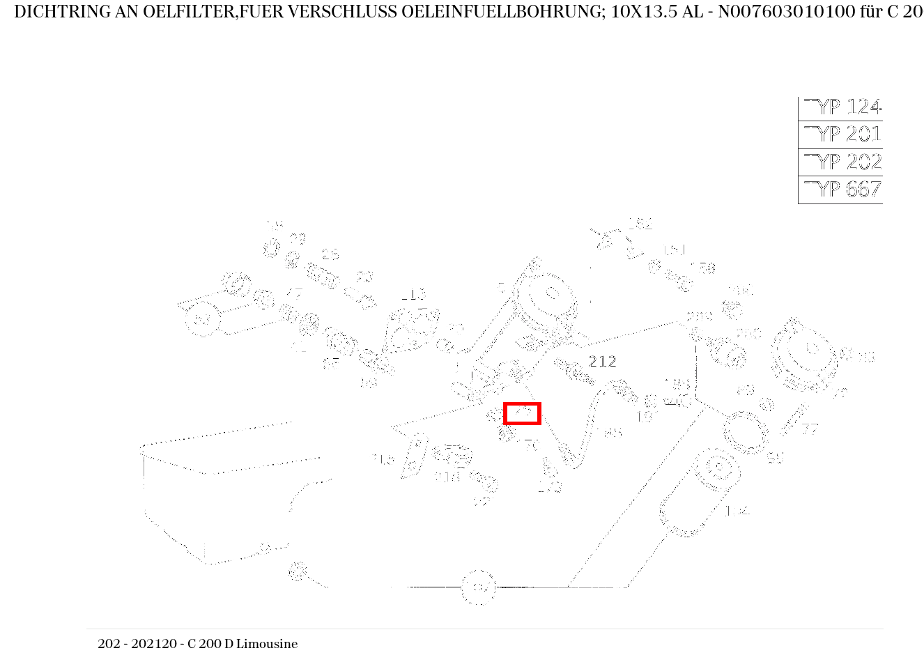 Dichtring AN OELFILTER,FUER VERSCHLUSS OELEINFUELLBOHRUNG; 10X13.5 AL ...