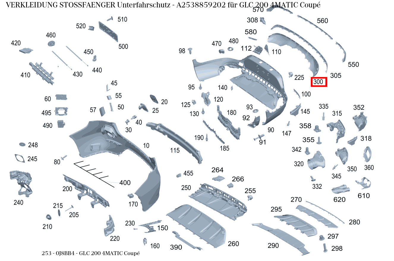 Verkleidung Stossfänger Unterfahrschutz für GLC-Klasse 253 kaufen