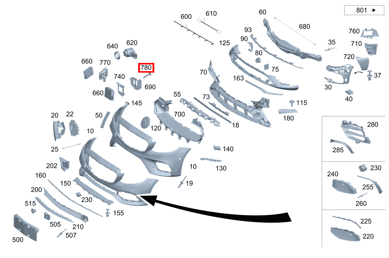 FLACHRUNDSCHRAUBE Befestigung Rahmen links und rechts; 5X25 M 166, GLE ...