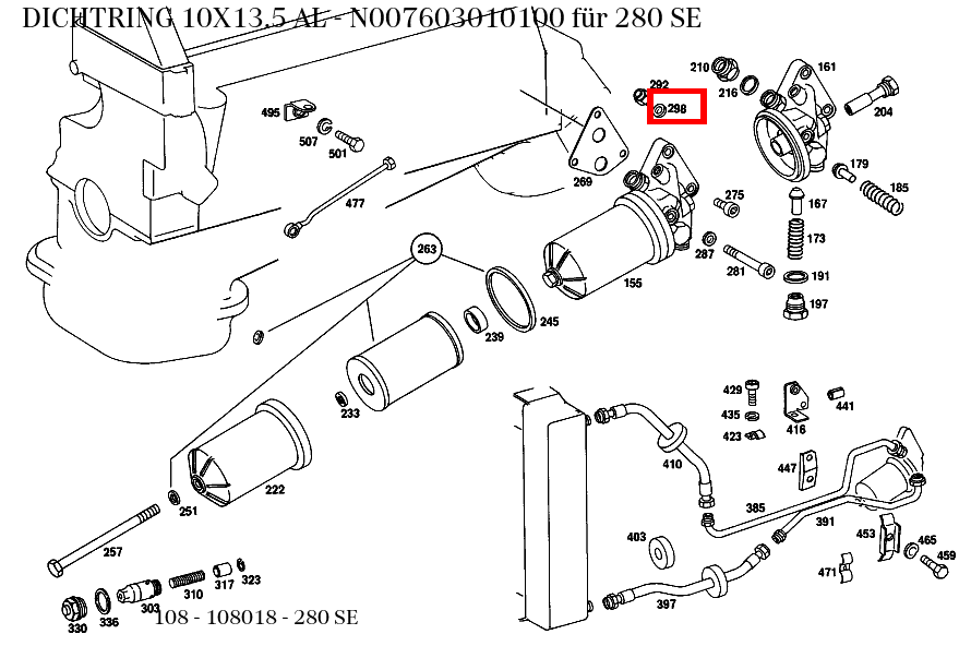 Dichtring AN OELFILTER,FUER VERSCHLUSS OELEINFUELLBOHRUNG; 10X13.5 AL ...