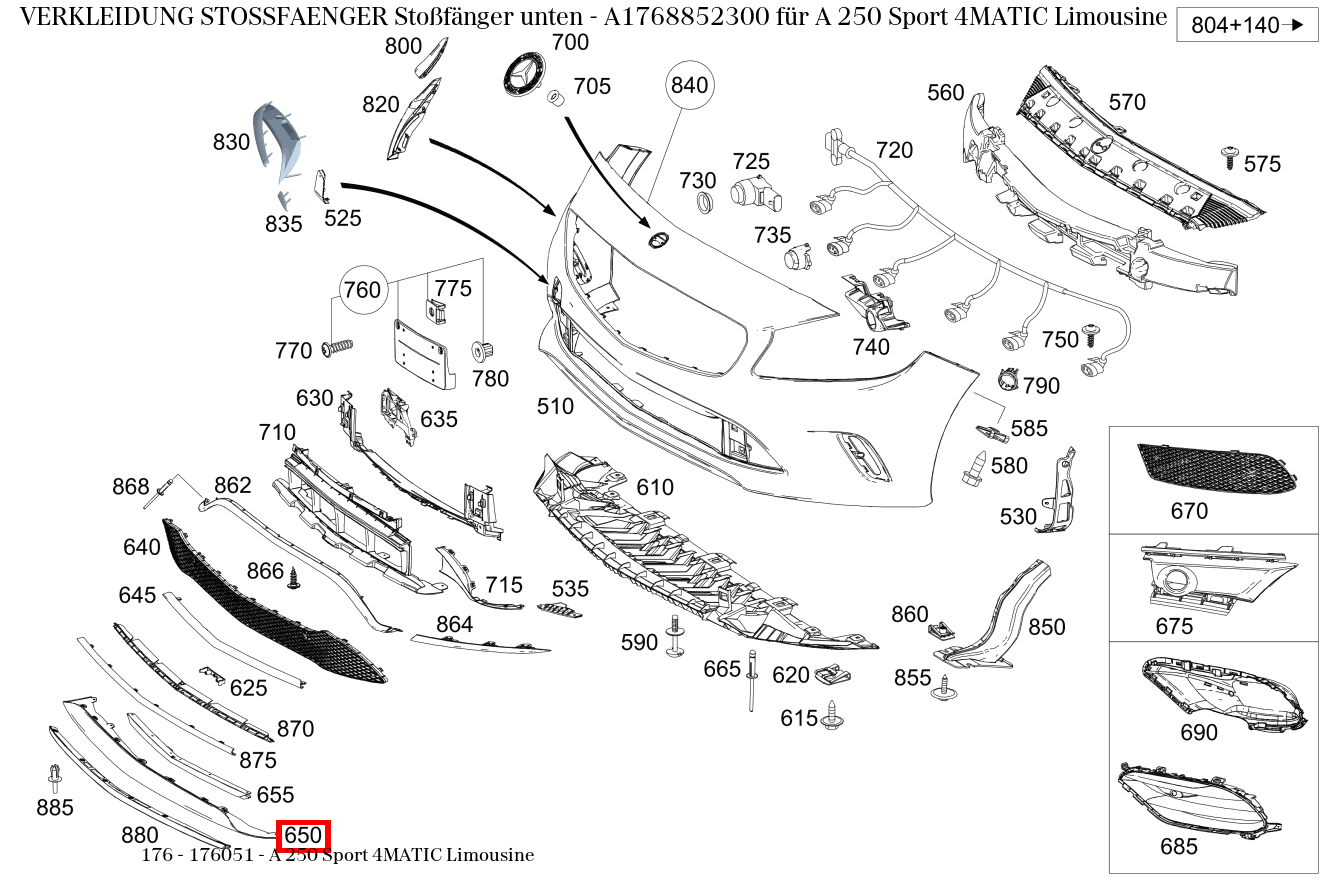 Verkleidung Stossfänger Stoßfänger unten für A-Klasse 176 kaufen